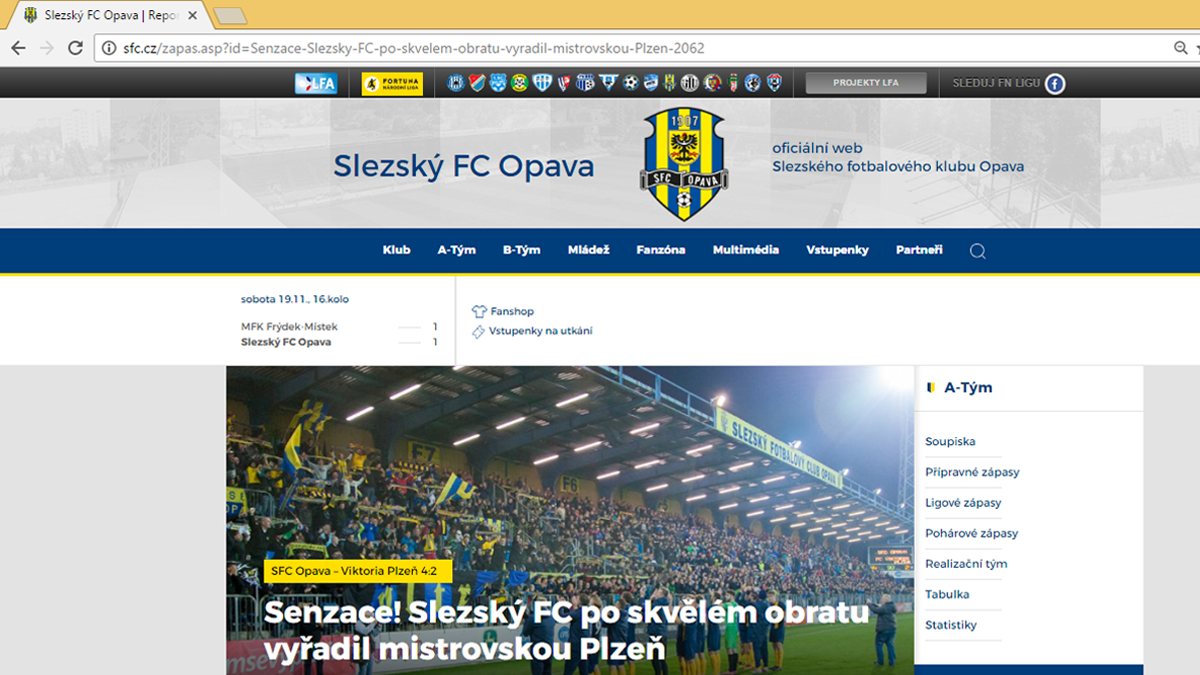 Slezský FC má nový web. Co je nového? | Slezský FC Opava
